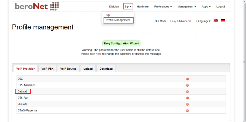 Configure your beroNet gateway with CloudBharat SIP Trunk